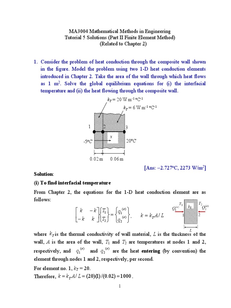 Microsoft Word - MA3004 - Tutorial 5 (FEM) Solutions - AY2022-23 | PDF ...