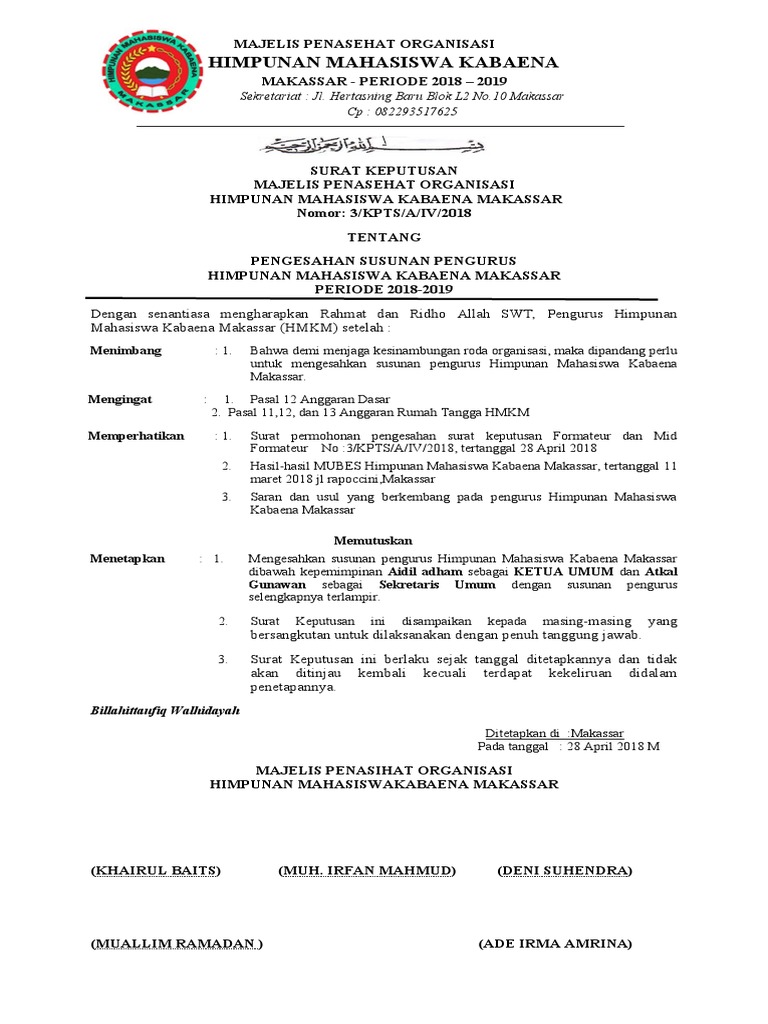 Surat Keputusan | PDF