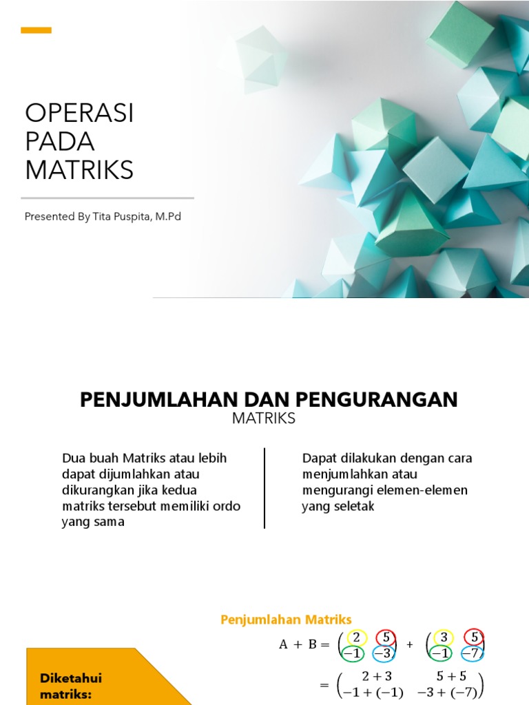 Operasi Aljabar Matriks | PDF