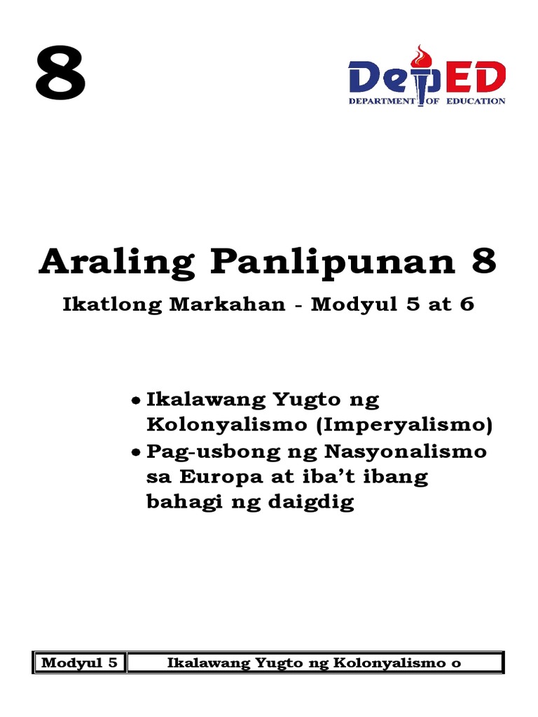 Araling Panlipunan 8: Ikatlong Markahan - Modyul 5 at 6 | PDF