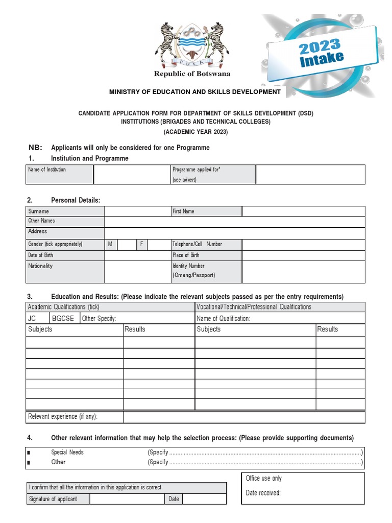 2023 Application Form | PDF