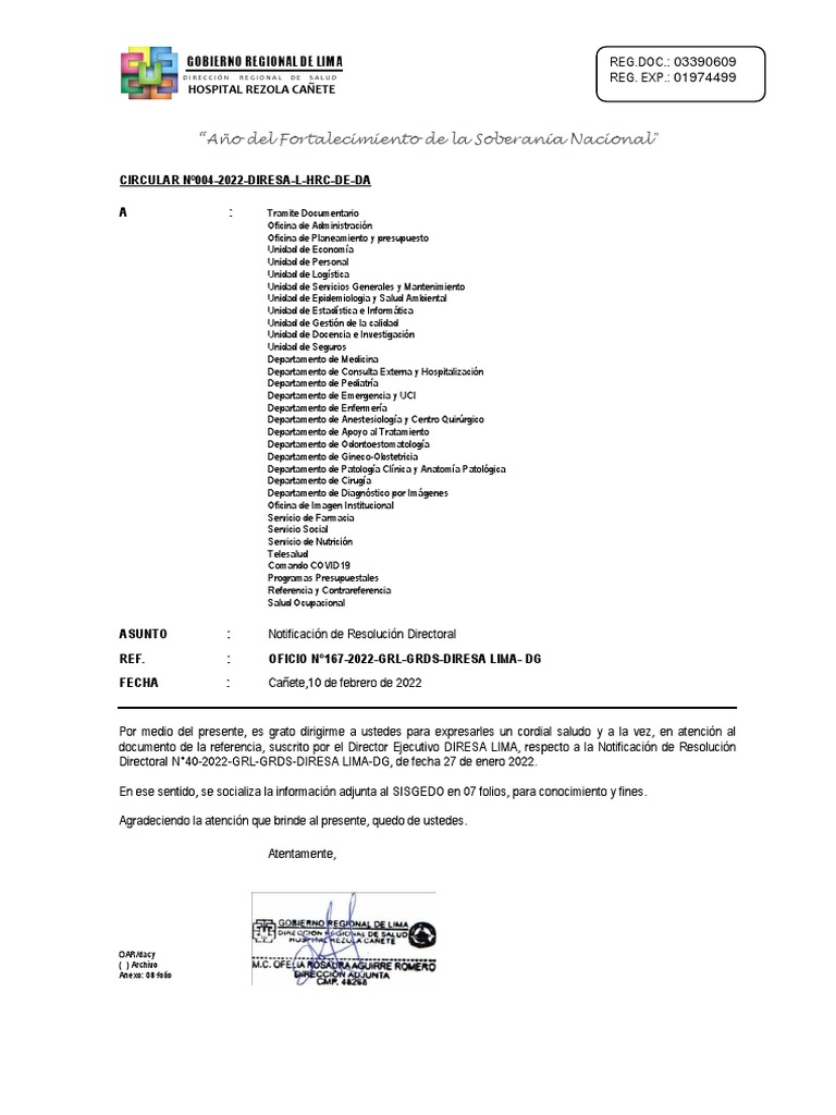 Circular 04-2022. Cartera de Servicio Actual | PDF | Hospital | Medicina