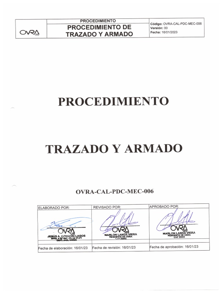 Procedimiento de Trazado y Armado | PDF