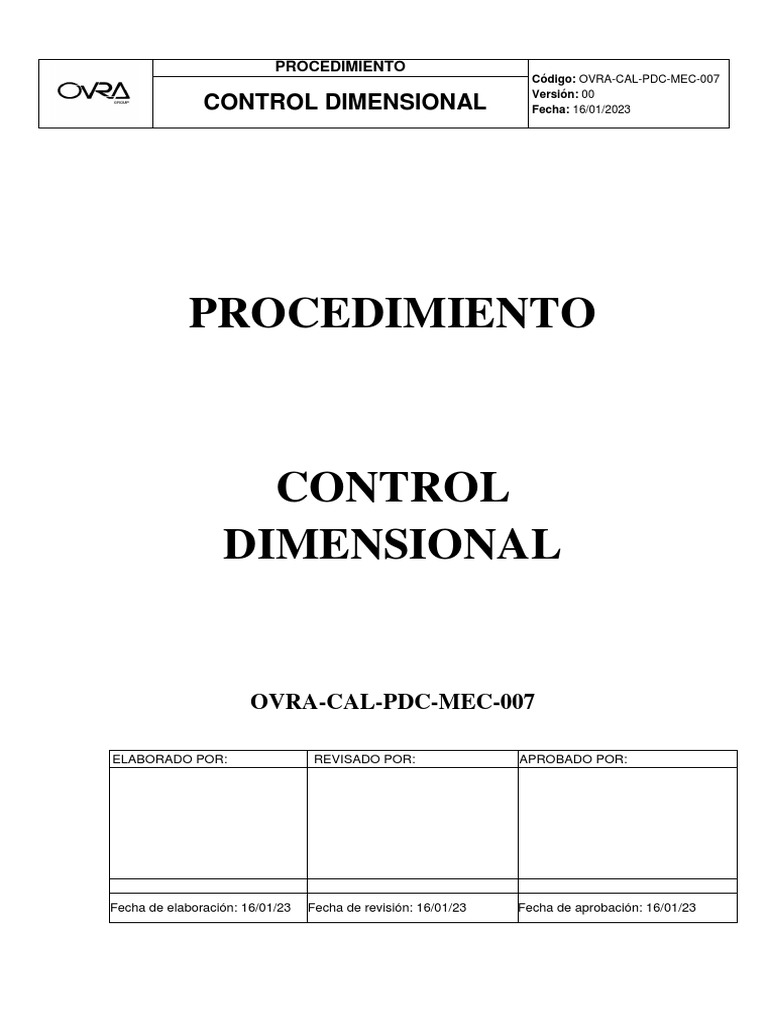 Procedimiento de Control Dimensional - OK PDF | PDF | Informática