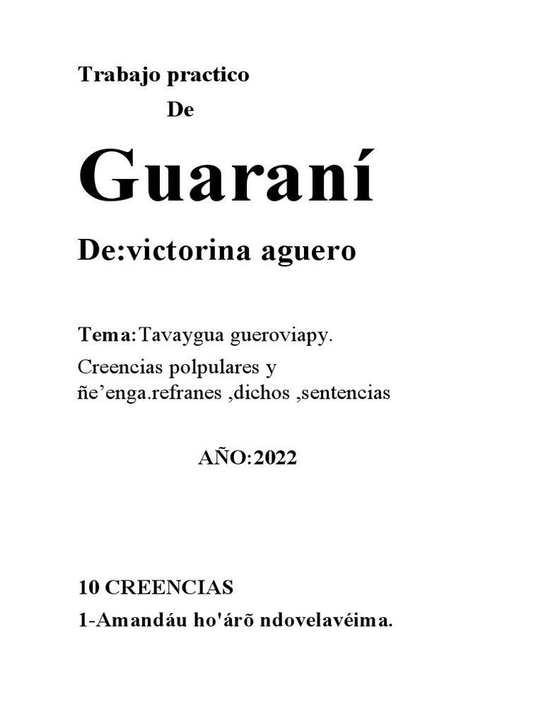 Trabajo Practico de Guarani | PDF