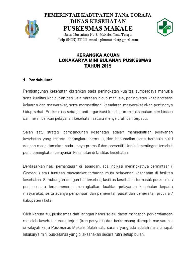 Kerangka Acuan Lokmin Bulanan | PDF