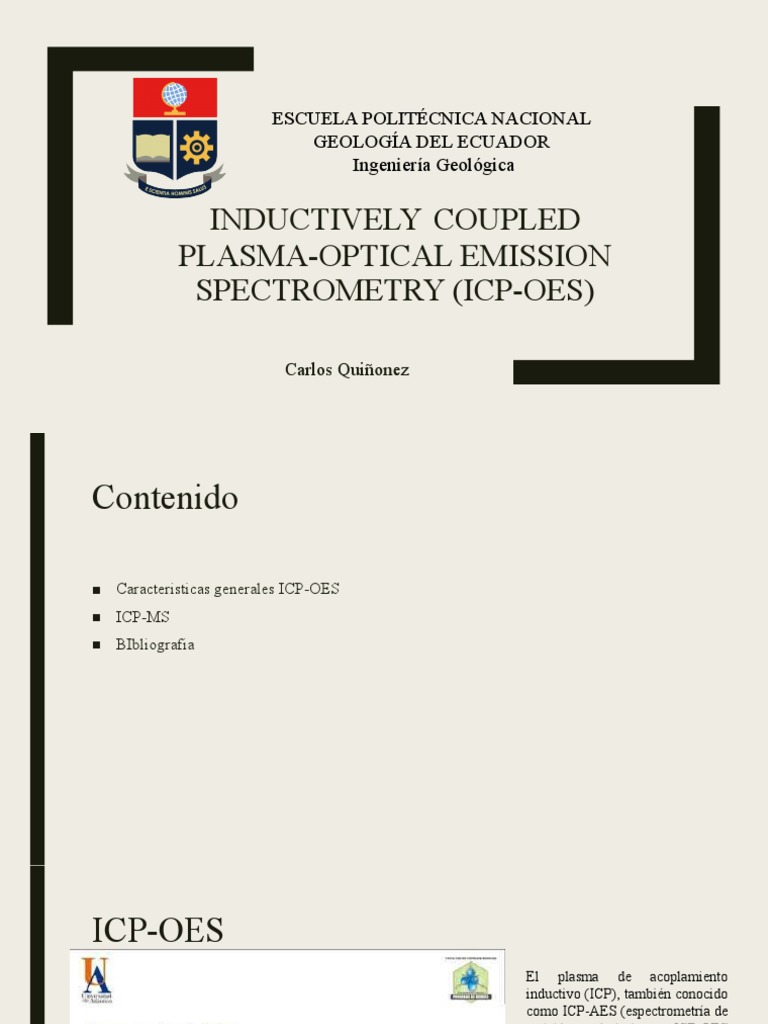 Inductively Coupled Plasma-Optical Emission Spectrometry (ICP-OES) and ICP-MS | PDF