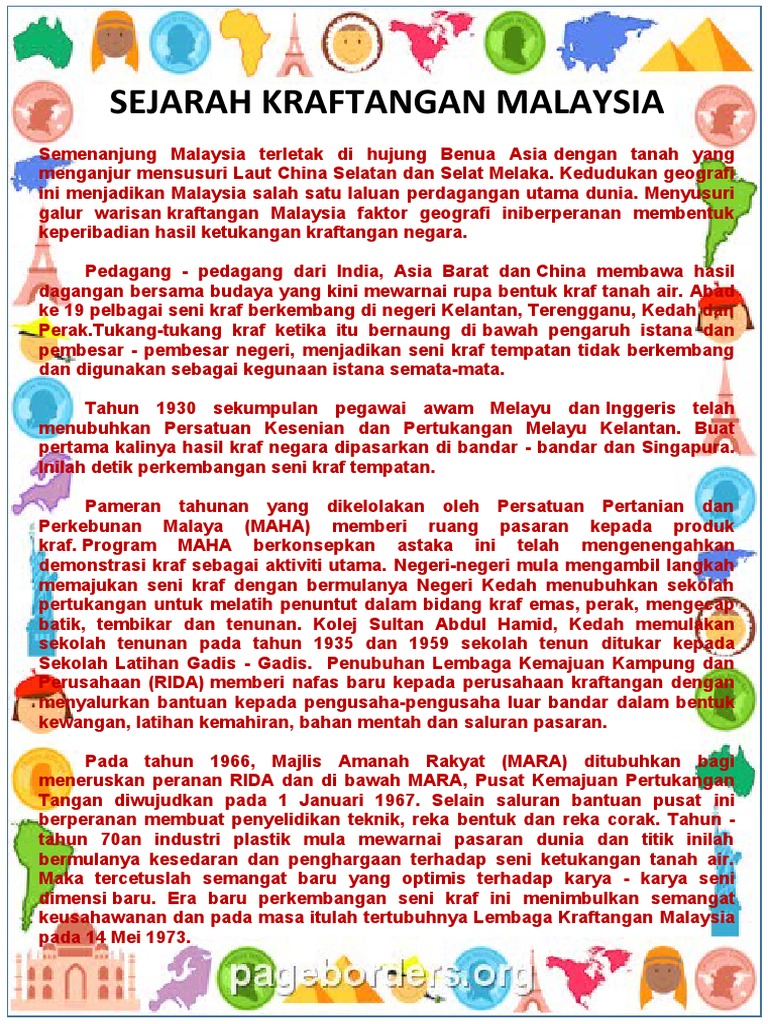 Sejarah Kraf Tangan Malaysia | PDF