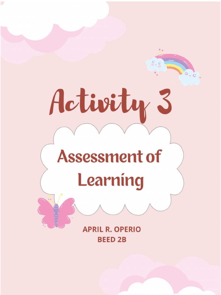 Activity 3 - Assessment of Learning | PDF