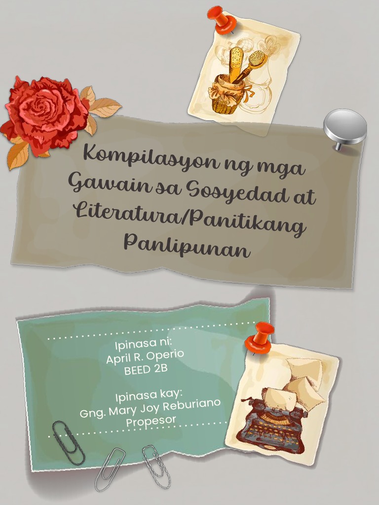 Operio, April R. - Soslit Portfol (Beed 2B) | PDF