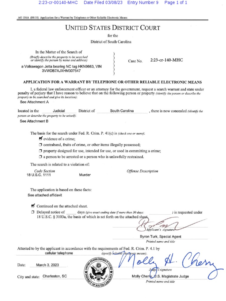 Sunshine Car Search Warrant | PDF