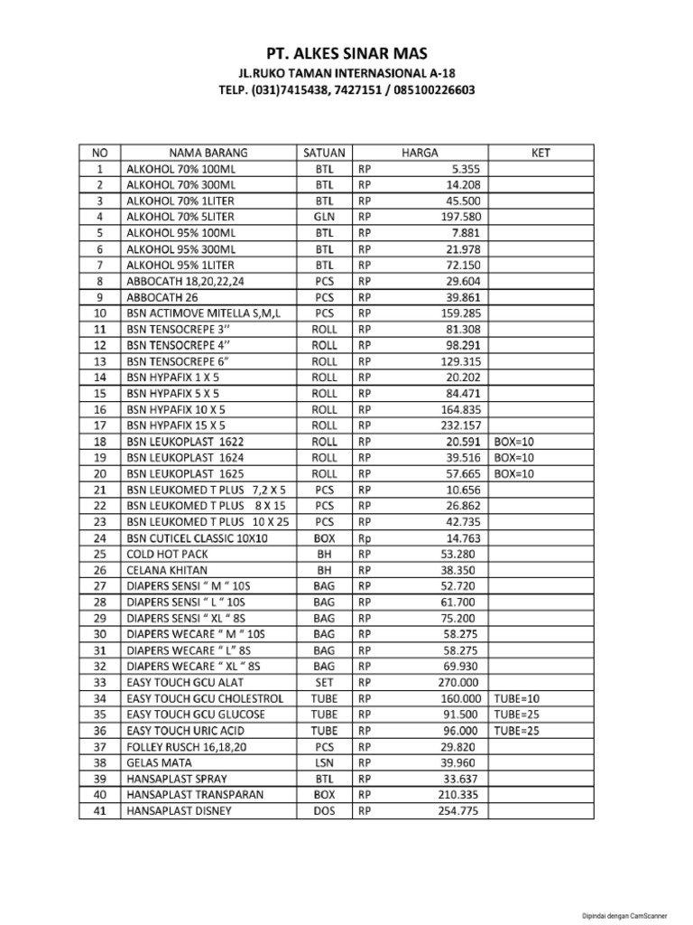 Price List Terbaru 2023 | PDF