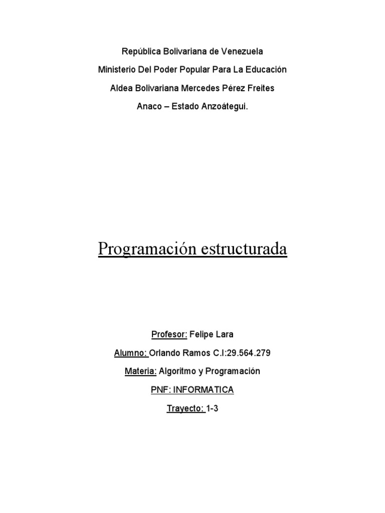 Programación Estructurada 1-3 | PDF | Flujo de control | Programación ...