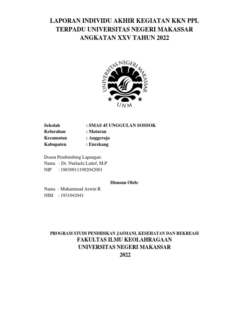 Laporan INDIVIDU PPL M. ASWIN | PDF