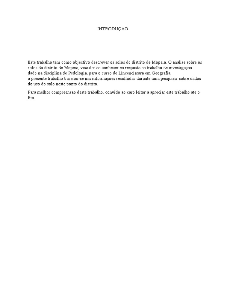 Solos do Distrito de Mopeia: Análise e Tipos | PDF | Solo | Erosão