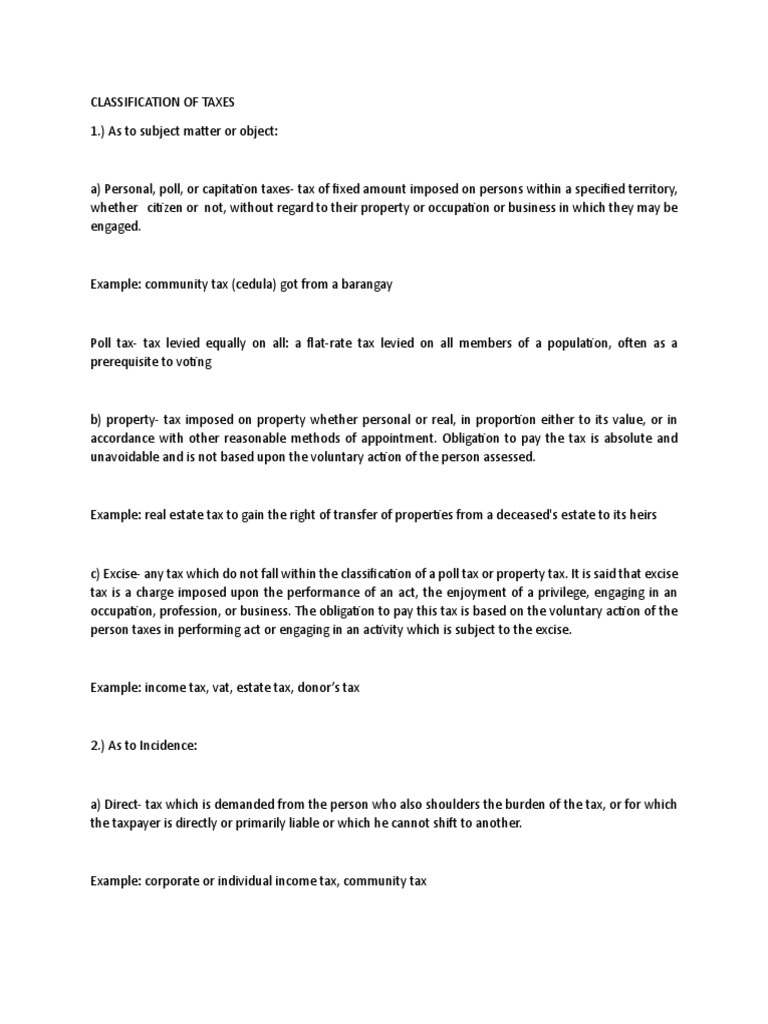 Tax Classifications Explained | PDF | Taxes | Ad Valorem Tax