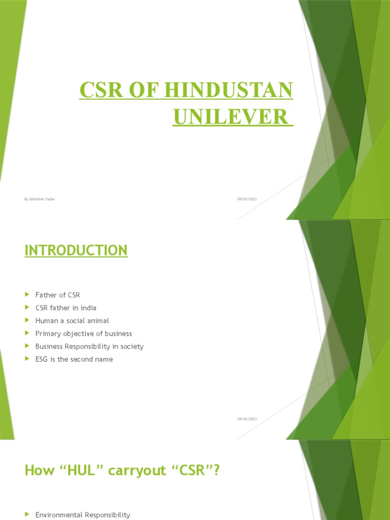 HUL's CSR Impact and Strategies | PDF | Business Economics | Unilever