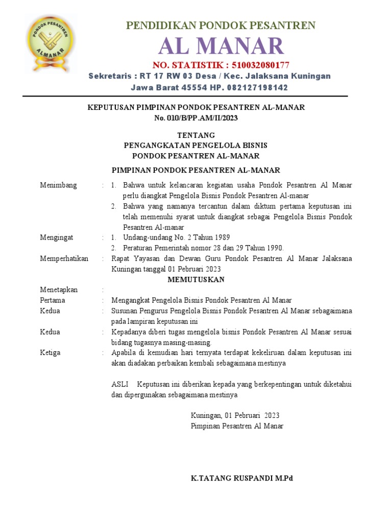 SK Pengurus Al Manar Mart | PDF
