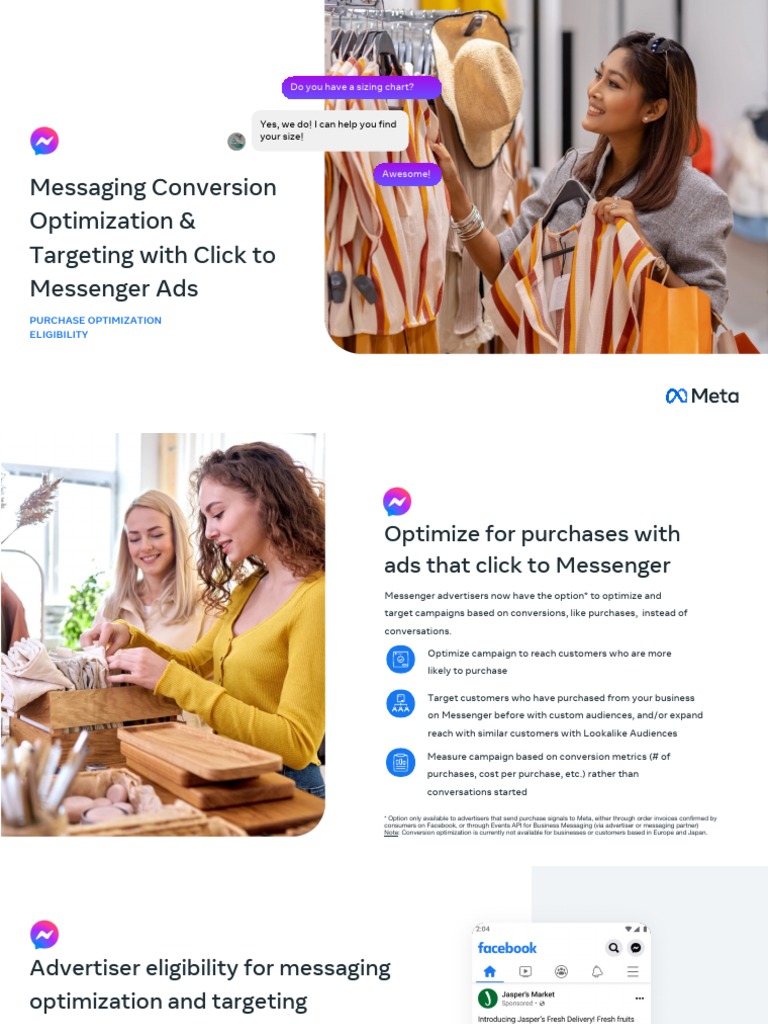Messaging Conversion Optimization | PDF | Advertising | Facebook