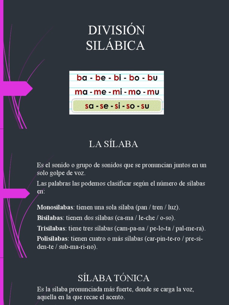 Guía Básica de División Silábica | PDF | Sílaba | Vocal