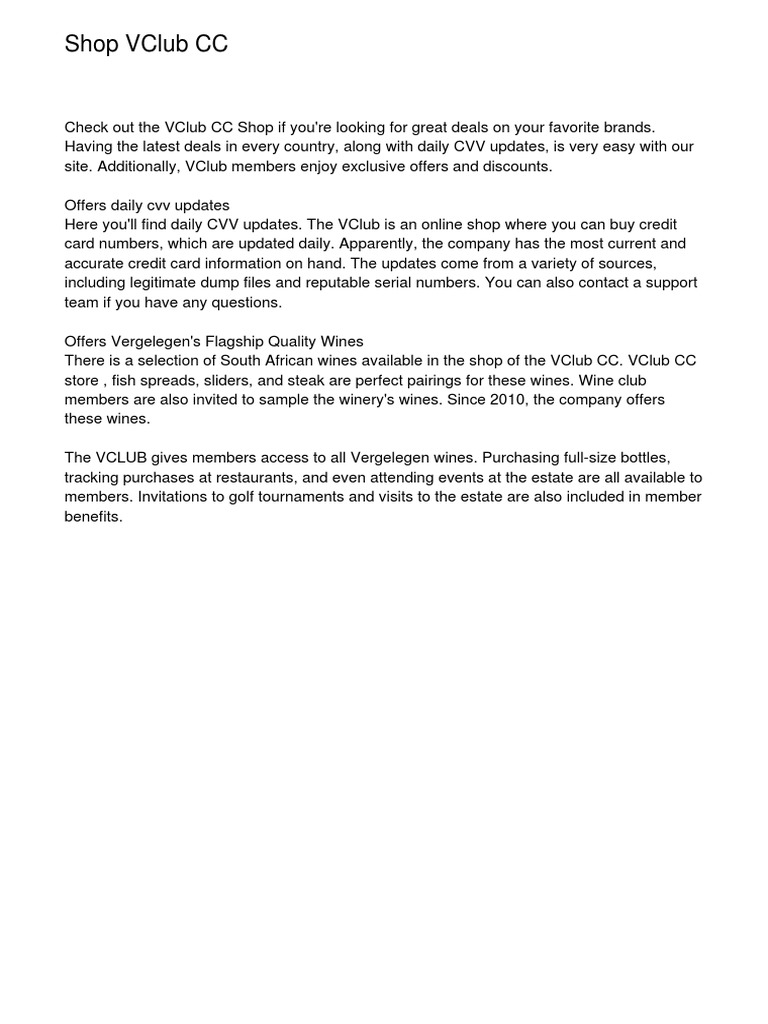 Shop at VClub CCxomcx PDF | PDF