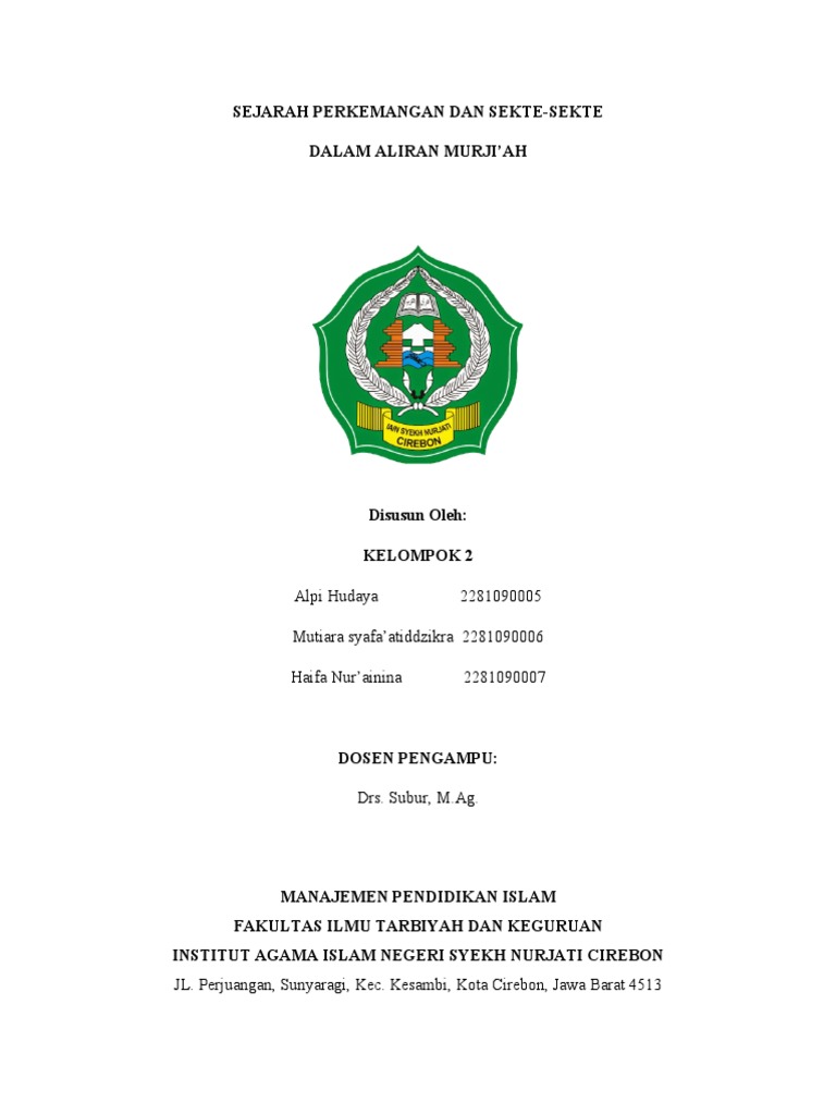 Sejarah Perkembangan Dan Sekte-Sekte Dalam Aliran Murji'ah | PDF