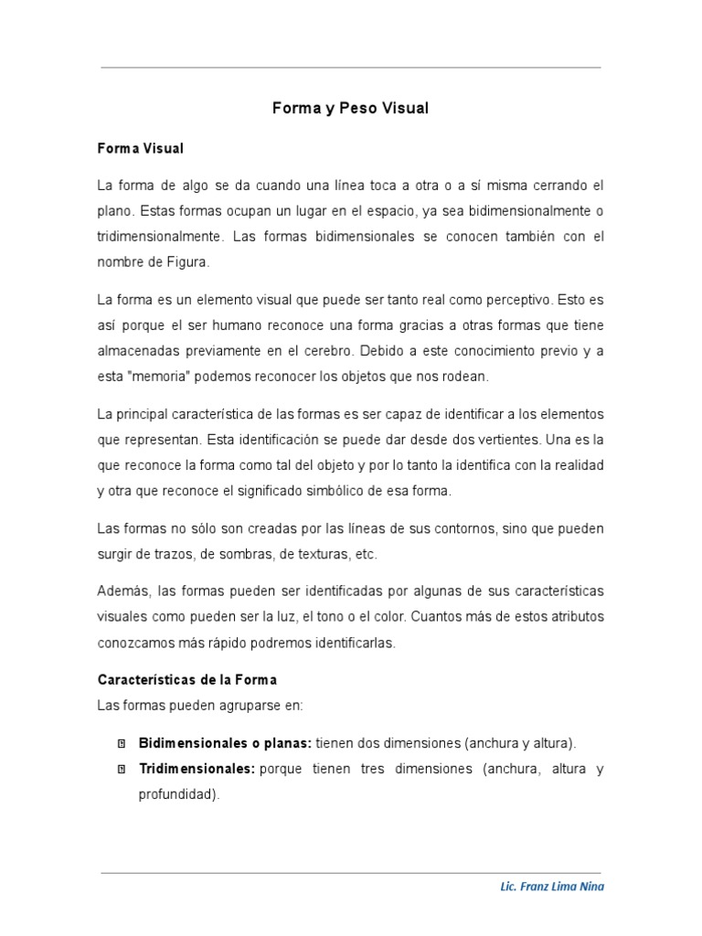 Forma y Peso Visual | PDF | Color | Percepción visual