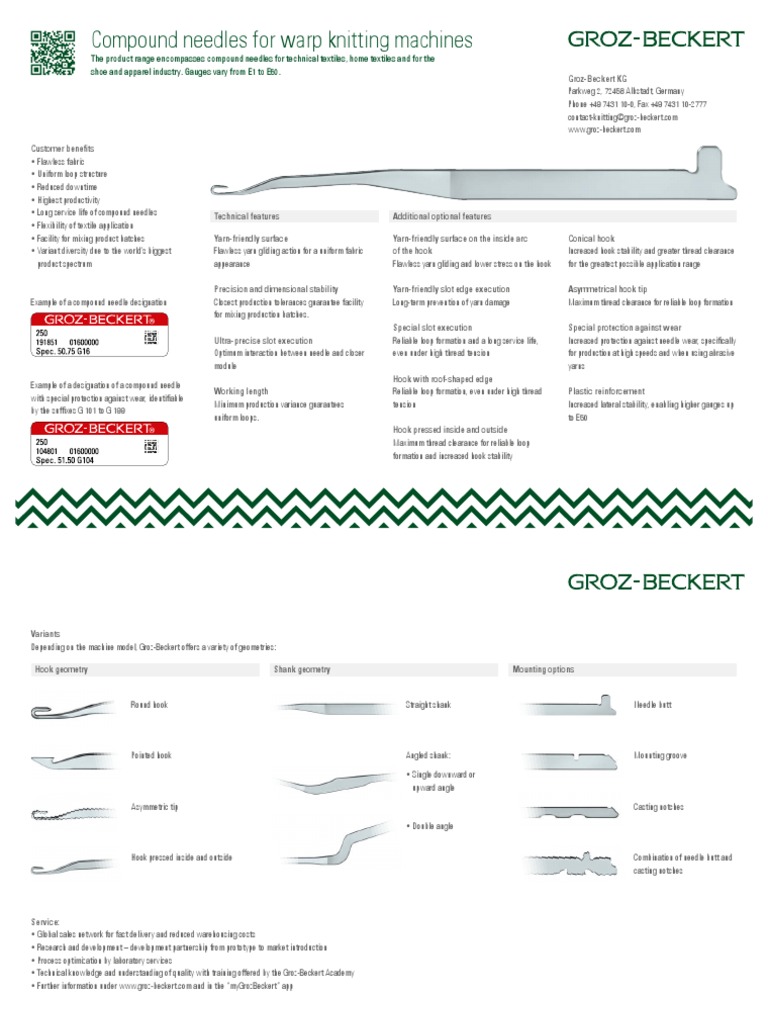 Compound Needles For Warp Knitting Machines | PDF | Textiles | Yarn