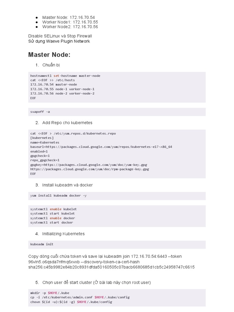 Cài Đặt Kubeadm Trên CentOS 7 | PDF | System Software | Unix Software