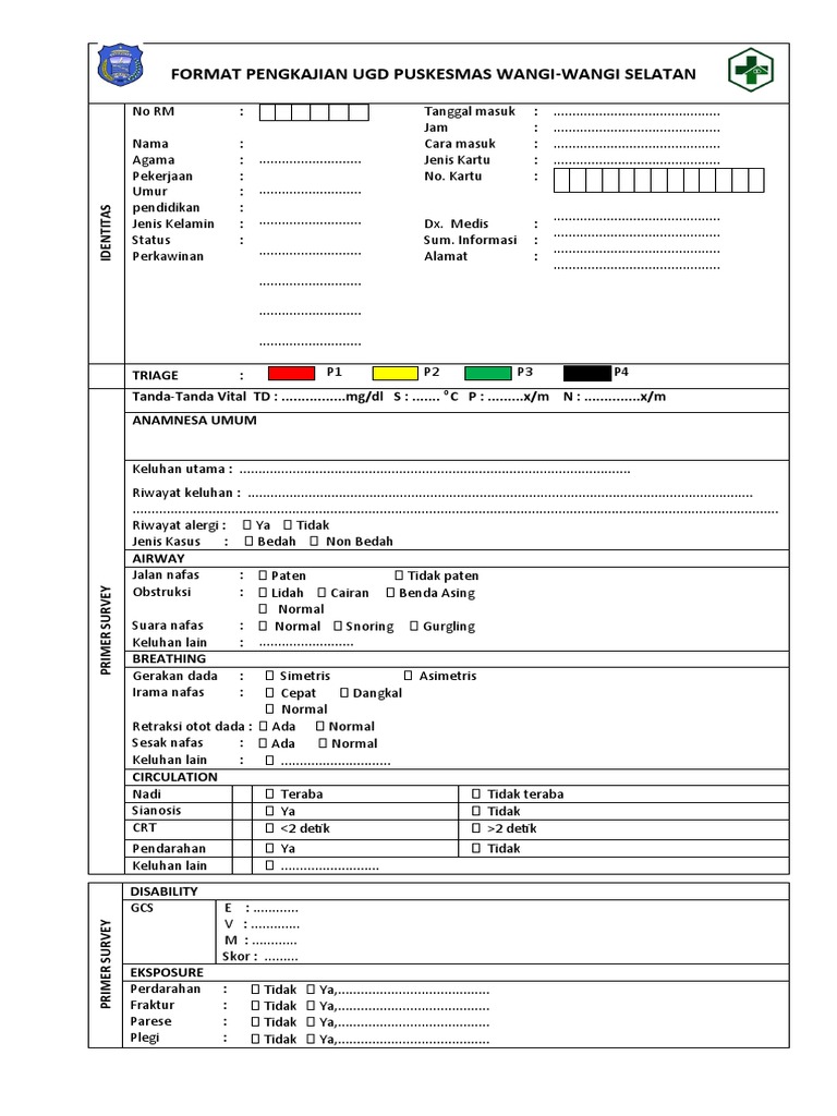 Format Pengkajian Ugd | PDF