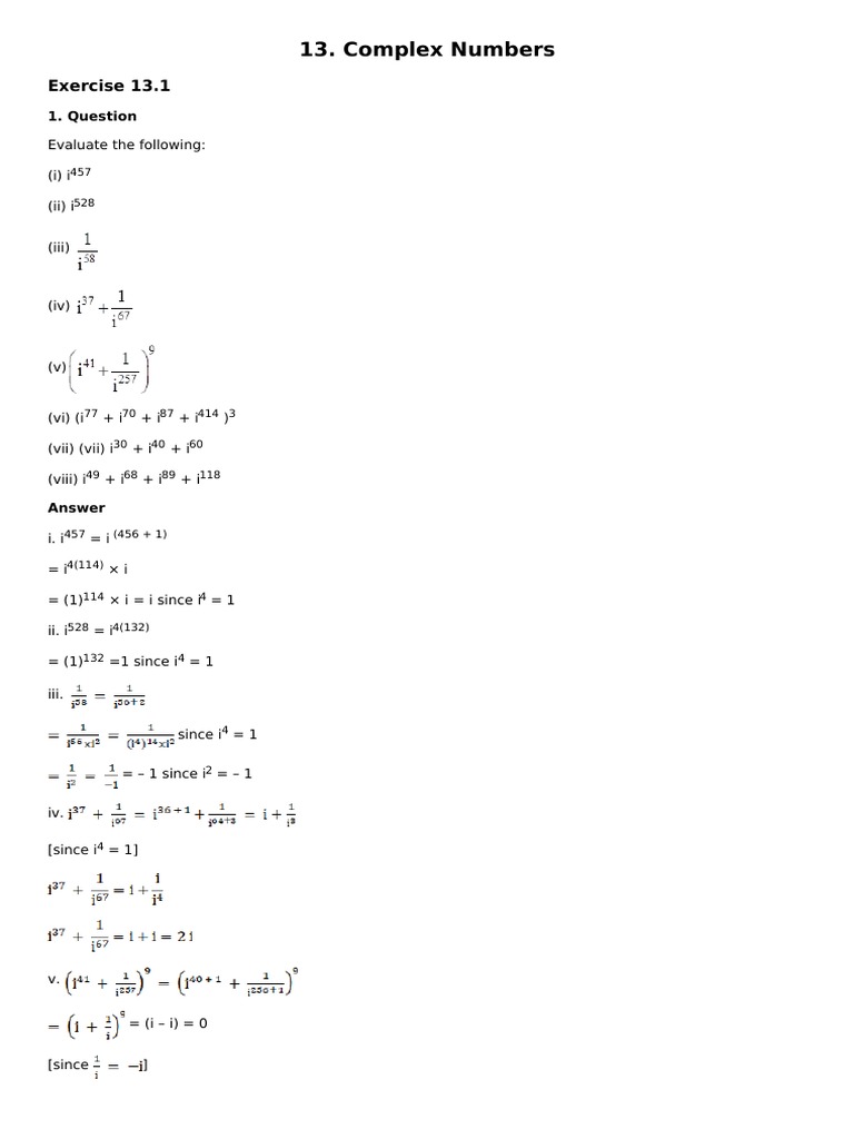 Complex Numbers PDF | PDF | Complex Number | Numbers
