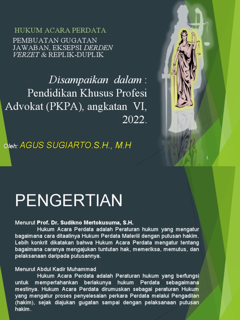 Hukum Acara Perdata: Tahapan Pengajuan Gugatan, Jawaban, Eksepsi ... Hukum Acara Perdata: Tahapan Pengajuan Gugatan, Jawaban, Eksepsi ...
