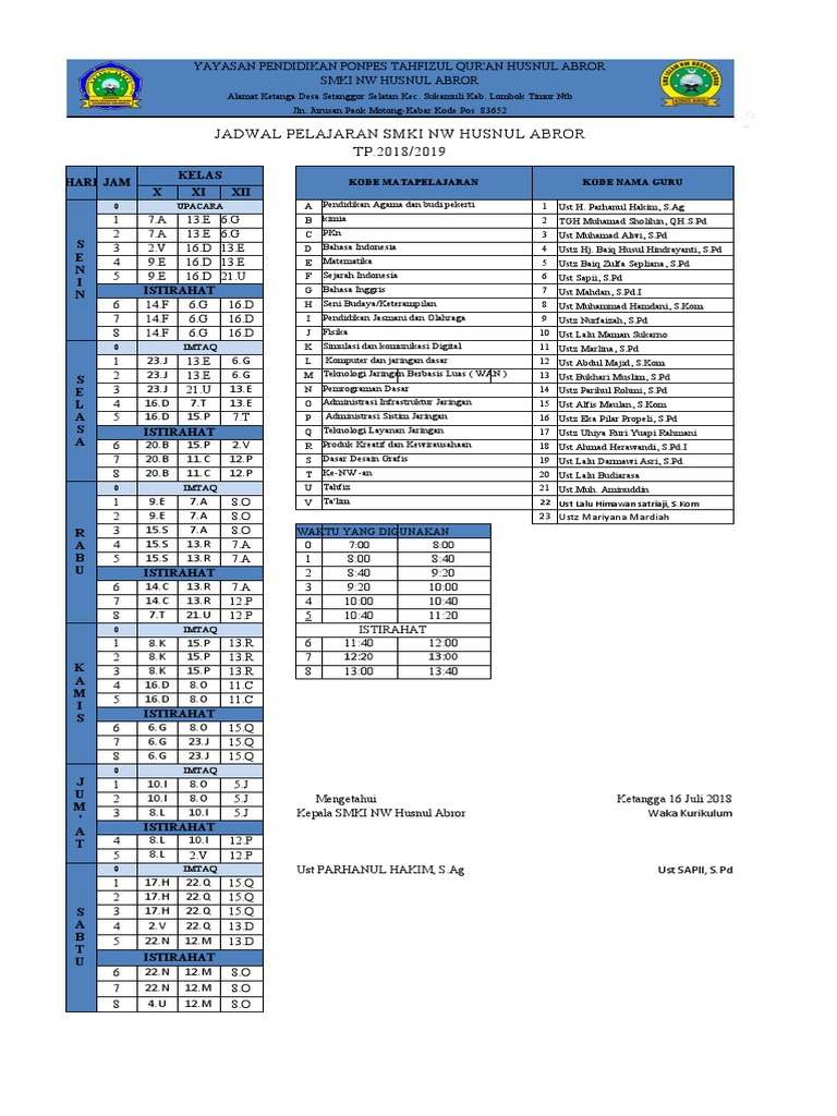 Jadwal MTS | PDF