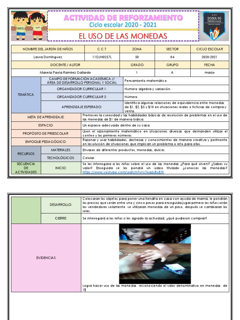 Laura Dominguez El Uso de Las Monedas | PDF | Educación de la primera ...