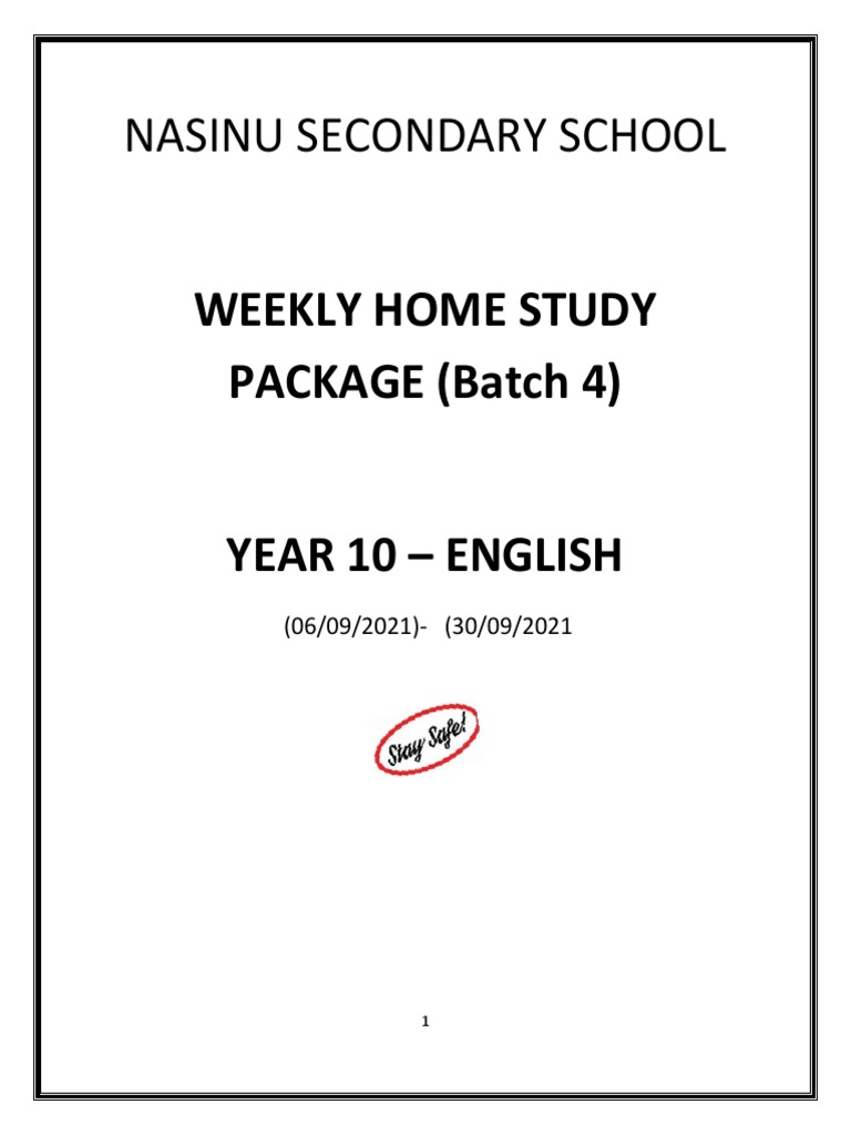 (September) WHSP4 Y10 ENGLISH PDF | PDF | Conversation | Word