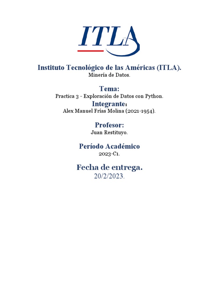 Practica 3 Exploración De Datos Con Python Pdf 3063