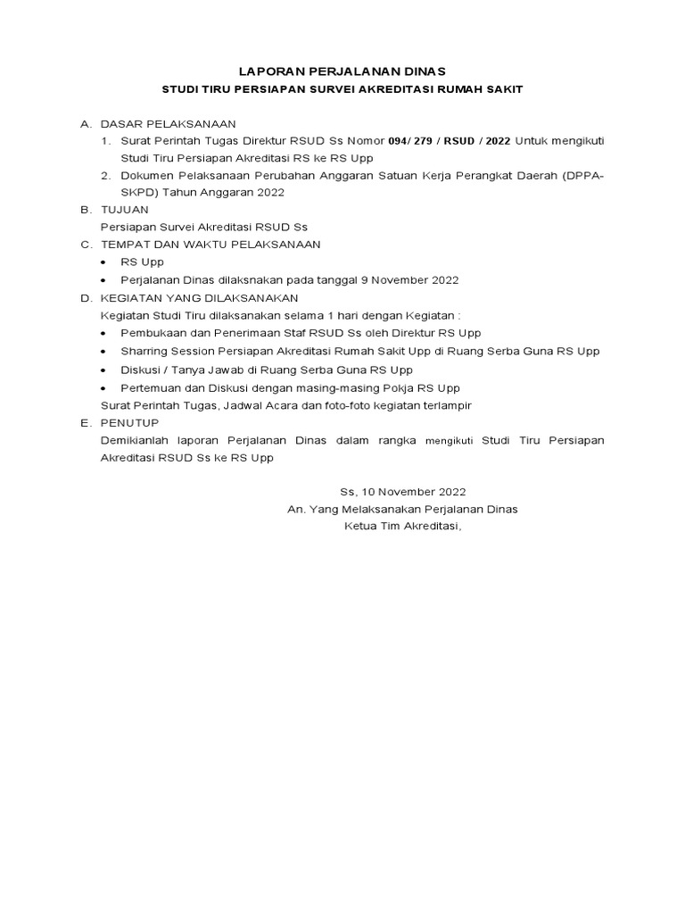 Laporan Studi Tiru Rs | PDF