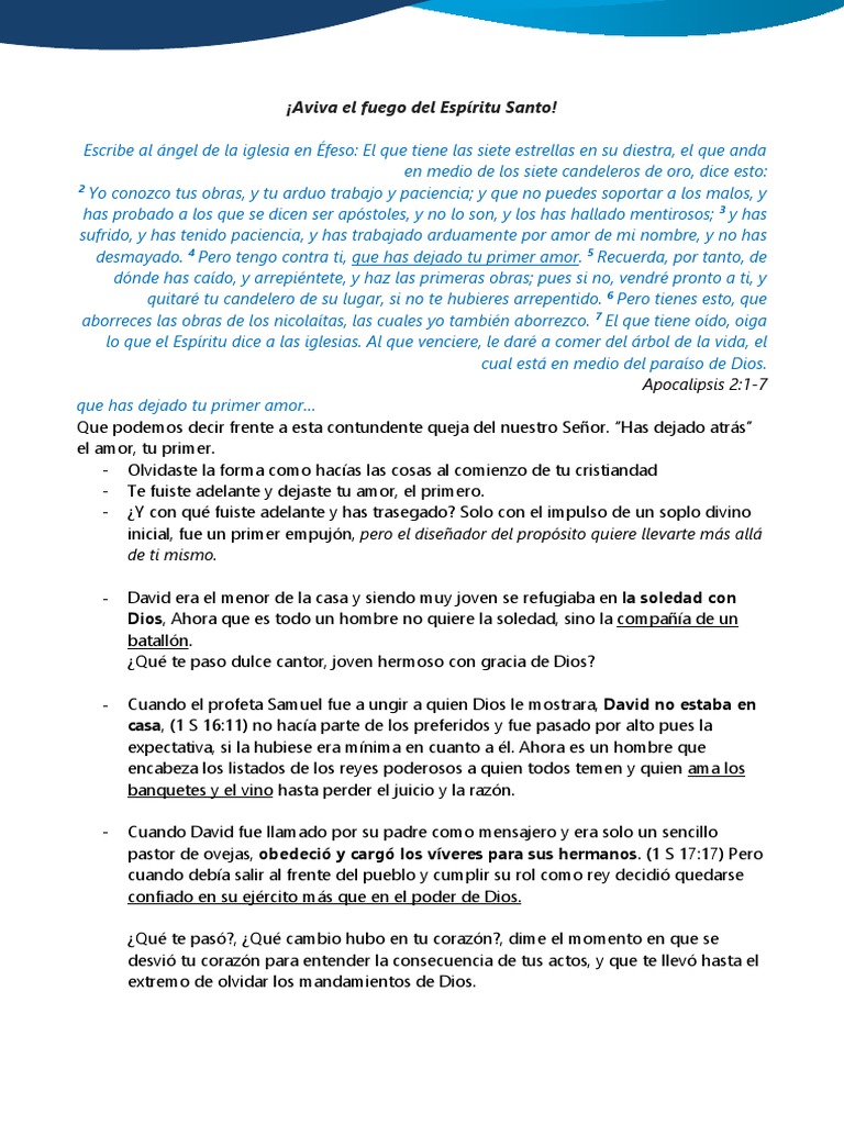 Aviva El Fuego Del Espíritu Santo Pdf Saulo David