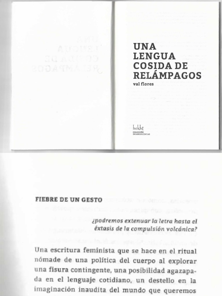Una Lengua Recocida de Relámpagos Val Flores | PDF