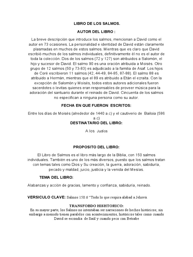 Libro de Los Salmos | PDF | Salmos | Jesús