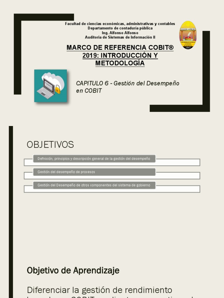 Presentacion Cobit 2019 Capitulo6 PDF | PDF | Economias | Business