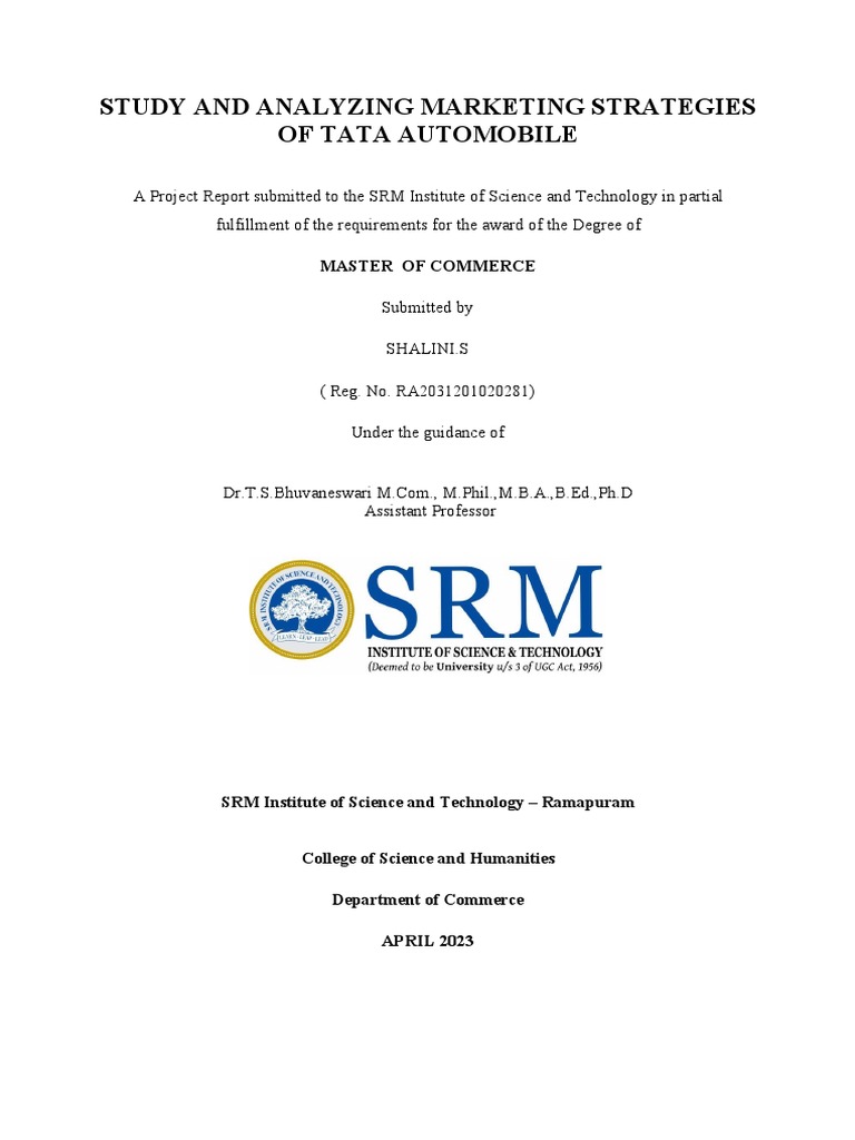 Project First Page | PDF | Doctor Of Philosophy