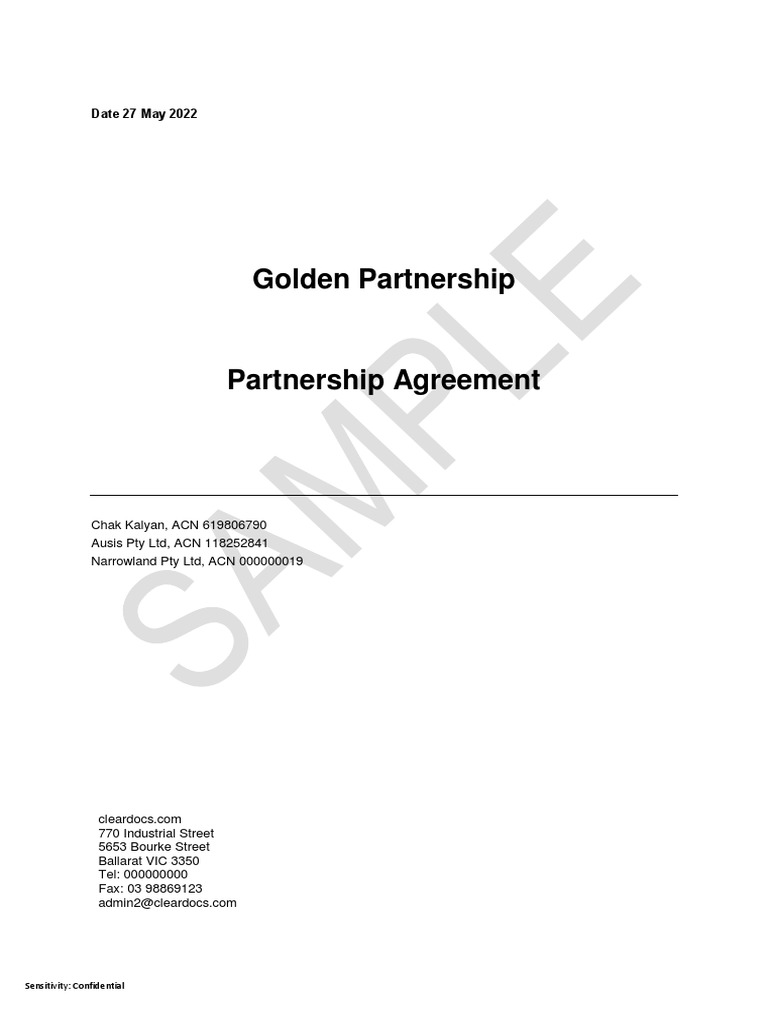 Partner Ship Agrement - Sample | PDF | Real Estate Appraisal | Partnership