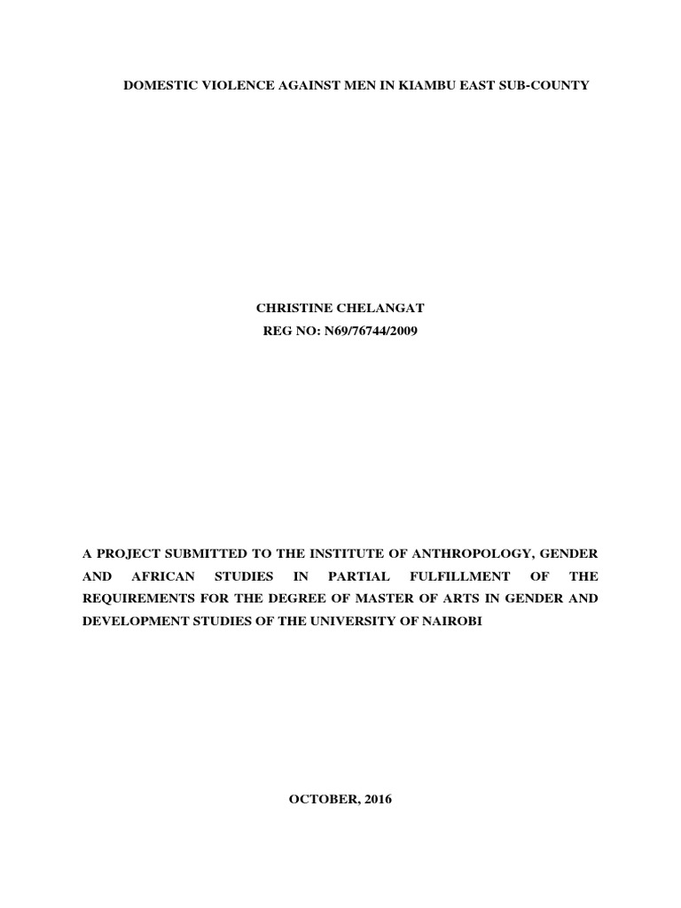Chelangat - Domestic Violence Against Men in Kiambu East Sub-County ...