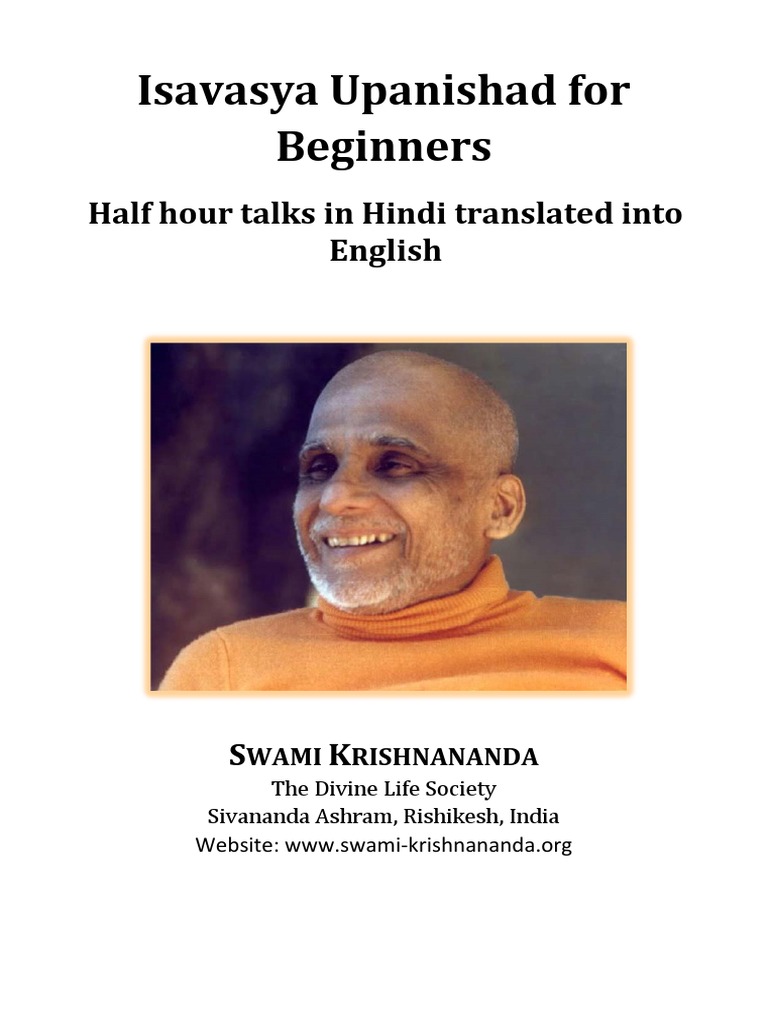 Isavasya Upanishad For Beginners | PDF | Ātman (Hinduism) | Upanishads Isavasya Upanishad For Beginners | PDF | Ātman (Hinduism) | Upanishads