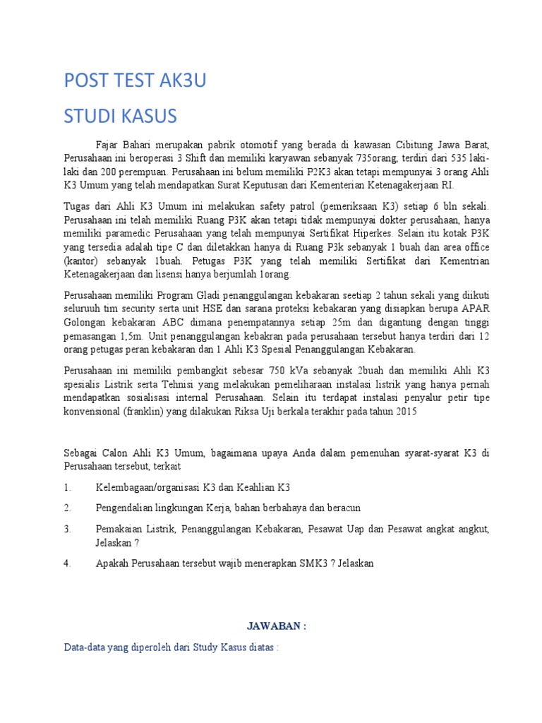 Studi Kasus K3 | PDF