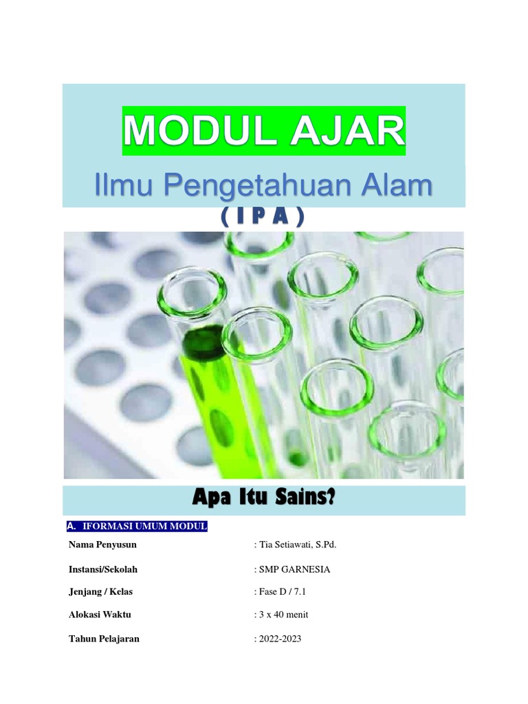 Modul Ajar Kelas 7 Ilmu Sains Fix | PDF | Ilmu Sosial