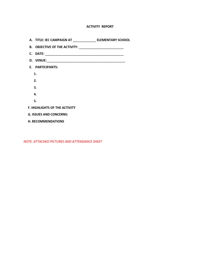 Activity Report School Based Iec | PDF | Art