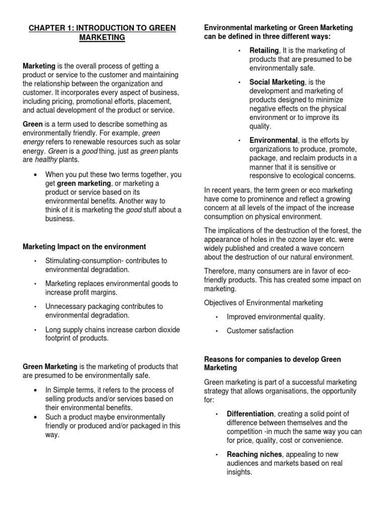 Introduction to Green Marketing Strategies | PDF | Sustainability ...