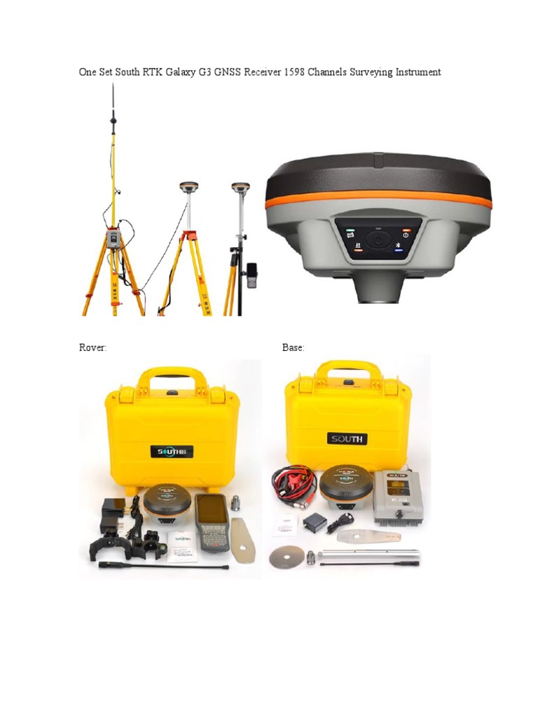 One Set South RTK Galaxy G3 GNSS Receiver 1598 Channels Surveying ...